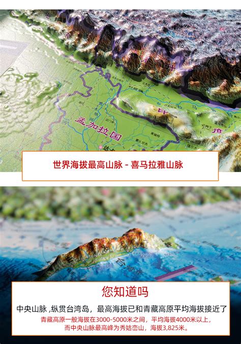 北斗2021升级超大3d凹凸立体地图中国世界地形图三维挂图1 2 0 9m 阿里巴巴