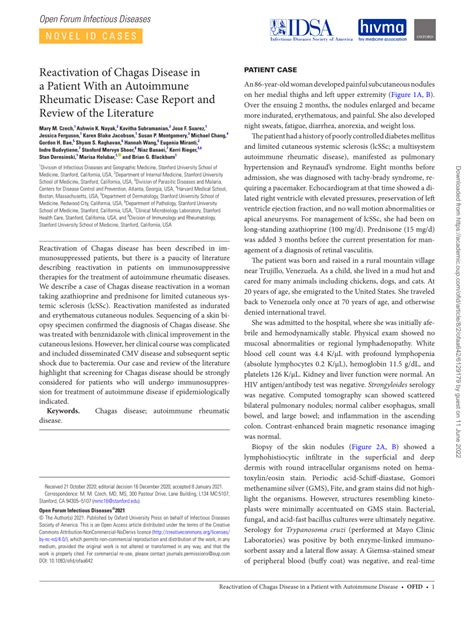 PDF Reactivation Of Chagas Disease In A Patient With An Autoimmune