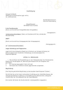 Scheidungsurteil Scheidungsbeschluss SCHEIDUNG 2024