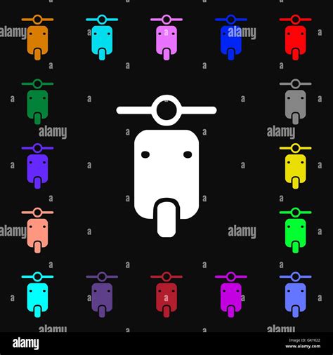 Motorrad Iconi Zeichen Viele bunte Symbole für Ihr Design Vektor