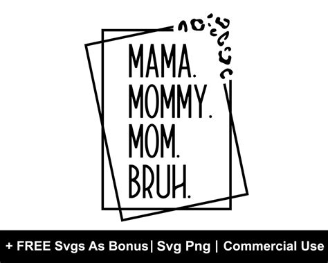 Mama Mommy Mom Bruh Svg Png Files Square Frame Svg Funny Mother S Day