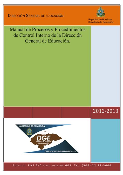 10 Manual DE Procesos Y Procedimientos Y CI DE LA DGE Para Unidad 1