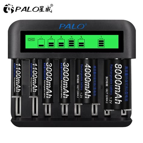 Buy Palo V Aa Aaa Rechargeable Batteries Slots Lcd Display Usb