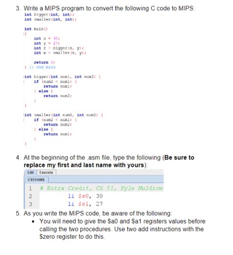 solved 3 write a mips program to convert the following c