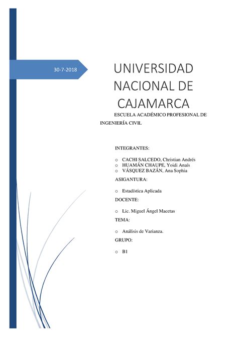 Informe Anova Desarrollo De Ejercicios Warning TT Undefined