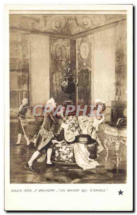 Carte Postale Ancienne Fantaisie Salon Brunery Un Baiser Qui S