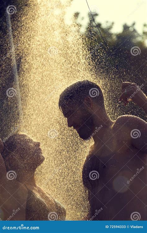 Couple Taking A Shower Stock Image Image Of Beautiful 72594333