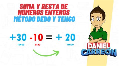SUMA Y RESTA DE NUMEROS ENTEROS MÉTODO DEBO Y TENGO Super facil Para