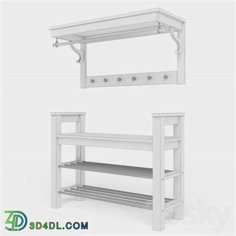 دانلود آبجکت Ikea Hemnes Footwear Bench 3D Models مرجع دانلود آبجکت