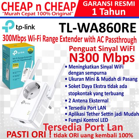 Jual TP Link TL WA860RE WiFi Range Extender TPLink Repeater Penguat