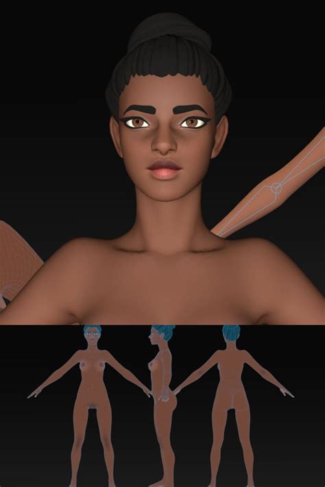 ArtStation Stylized Nude Female Version 2 Game Assets Game Assets