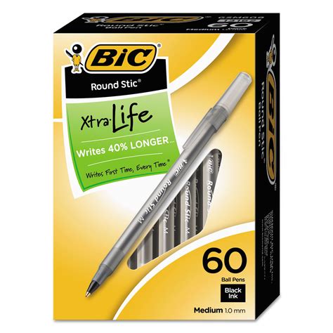 BICGSM609BK BIC Round Stic Xtra Precision Xtra Life Ballpoint Zuma