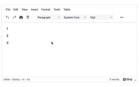how to add line numbers to the textarea tinymce