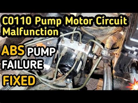 How To Fix C Pump Motor Circuit Malfunction Abs Pump Failure