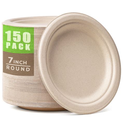 Buy Gezond 100 Compostable Paper Plates 7 Inch 150pcs Disposable