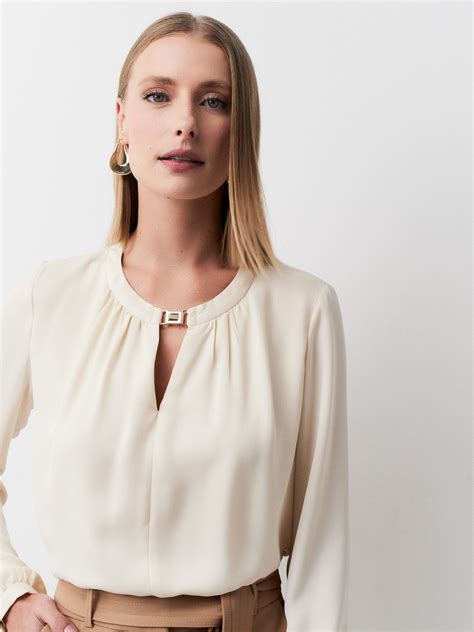 Blusa Manga Longa Fivela Bege P A CONCEPT
