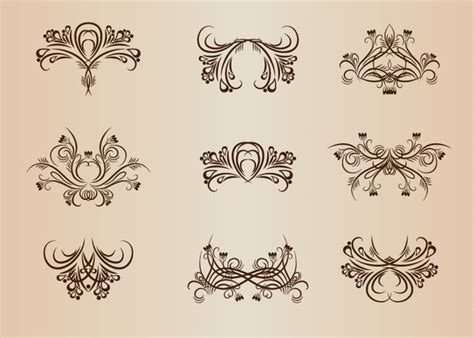 Vintage Design Elements Vector Illustration Set Vectors In Editable Ai