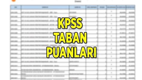 KPSS TAVAN TABAN PUANLARI 2022 KPSS Lisans 60 65 70 75 Puanla