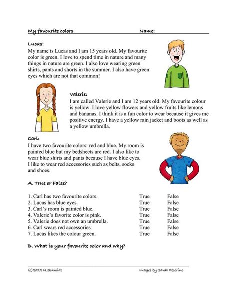 My favourite Colors English Reading Aprende Inglés material de la