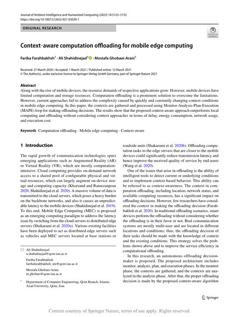 context‐aware computation offloading for mobile edge computing request pdf