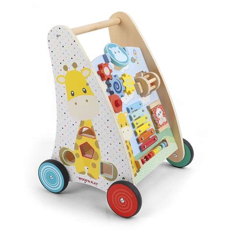 Chariot de marche en bois multi activités WOOD N PLAY King Jouet