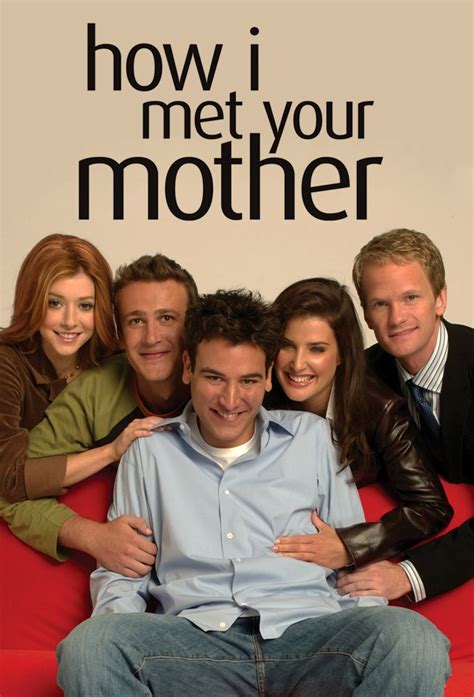 The Poster For How I Met Your Mother Shows Four People Sitting On A Red
