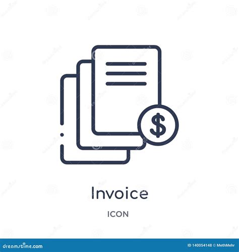 Linear Invoice Icon From Digital Economy Outline Collection Thin Line