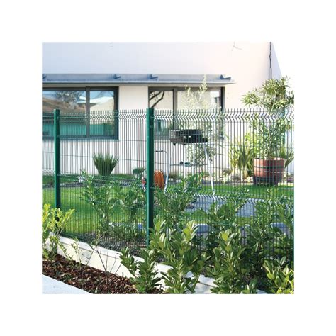Kit clôture 2m50 panneau rigide poteau à clips Vert Qualité Pro