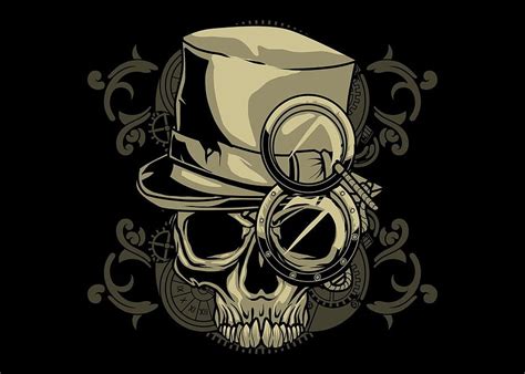Steampunk Skull Poster Skull Lovers HD Wallpaper Pxfuel