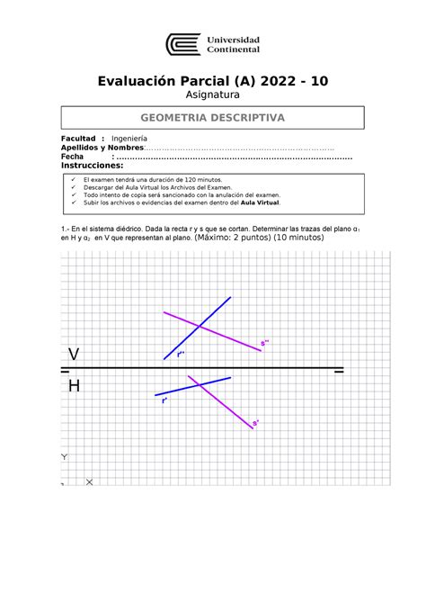 Geometria Descriptiva A Seman 03 Tagged Evaluación Parcial A