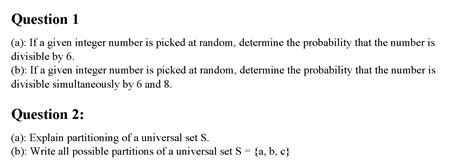 solved question 1 a if a given integer number is picked