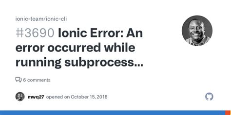 Ionic Error An Error Occurred While Running Subprocess Cordova Issue