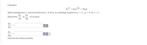 solved the equation 2z 3 ln e 2z 3xy implicitly z is