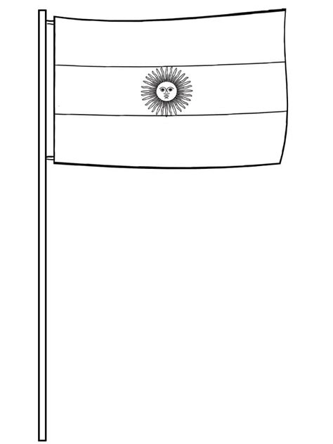 Dibujos De Bandera De Argentina 1 Para Colorear Para Colorear Pintar E