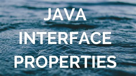 Java Interface Properties Manohar Academy YouTube