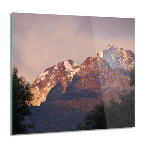ArtprintCave Góry drzewa szczyty Foto na szkle ścienne 60x60 cm
