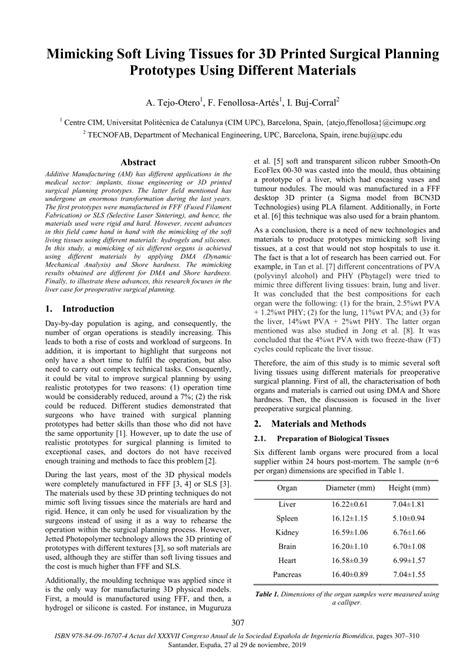 pdf mimicking soft living tissues for 3d printed surgical planning prototypes using different