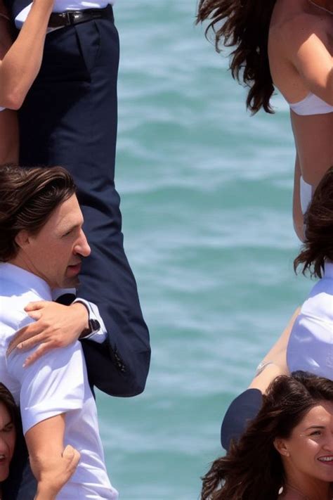 Visible Bat703 Justin Trudeau Kissing Woman On Beach