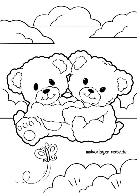 Malvorlage Teddybär Ausmalbild kostenlos herunterladen