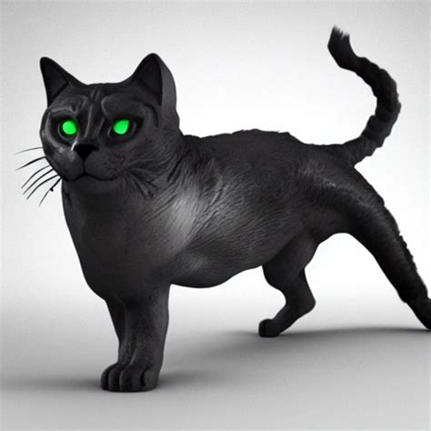 D Render Cyberpunk Cat Arthub Ai