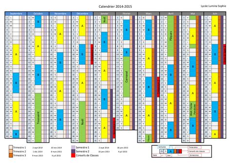 Calendrier Lls Lyc E Lumina Sophie