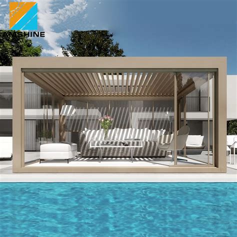 OEM Service Outdoor Pergola Waterproof Louver Roof System Garden
