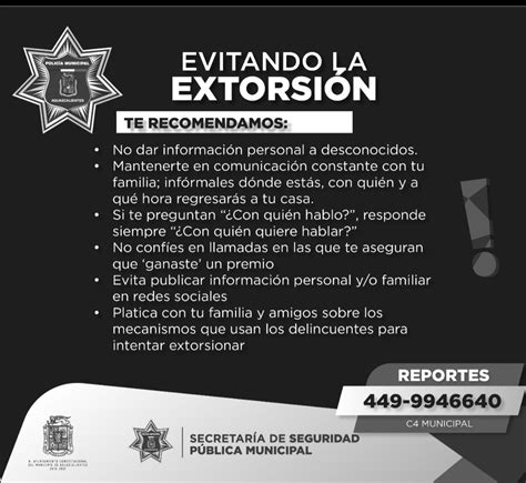 POLICÍA MUNICIPAL EMITE RECOMENDACIONES PARA EVITAR EXTORSIONES TELEFÓNICAS