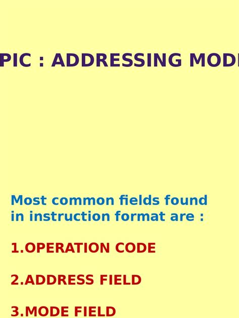 topic addressing modes pdf instruction set central processing unit