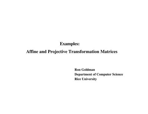 pdf examples affine and projective transformation matrices dokumen tips