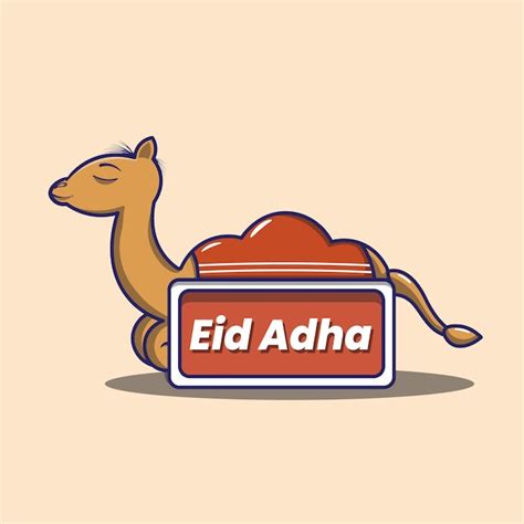 Premium Vector Cute Cartoon Of Camel Vector Illustration On Event Eid