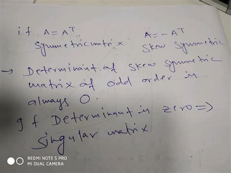 if c is skew symmetric matrix of order n and x is n x 1 column matrix then x cx is a singular