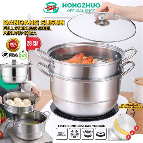 Jual Hongzhuo Panci Kukus Susun Steamer Stainless Steel Tebal Dandang