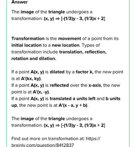 a triangle undergoes a sequence of transformations first the triangle is dilated by a scale