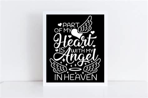 Part Of My Heart Is With My Angel In Heaven Svg Memorial Svg By